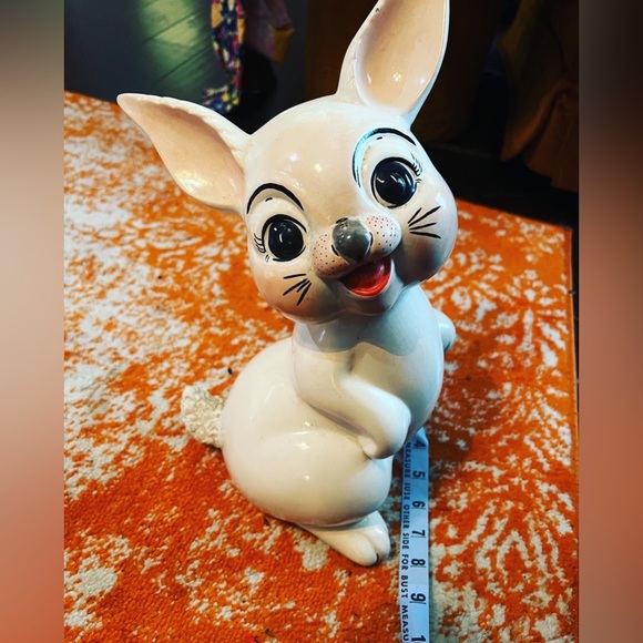 Vintage | Accents | Vintage 95s Tall Hand Painted Ceramic Rabbit Bunny ...